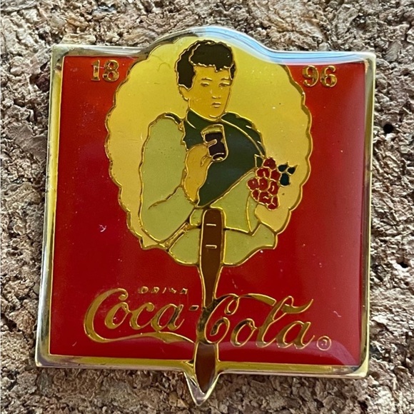 Coca Cola | Jewelry | Vintage Coca Cola 896 Gilded Age Woman Enjoying A Coke Enamel Pin | Poshmark